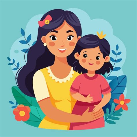 Madre E Hijo Vector Premium