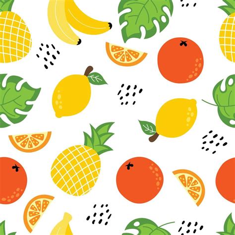 Seamless Repeating Pattern Of Various Juicy Tropical Fruit 7375496 Vector Art At Vecteezy