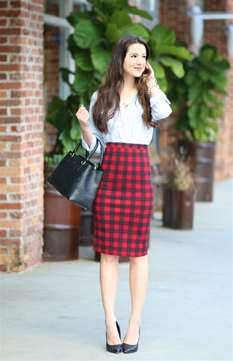 A Girlboss Essential Plaid Pencil Skirt Diary Of A Debutante