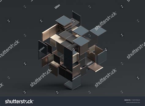 Abstract 3d Rendering Geometric Shapes Composition Stock Illustration 1169725624 Shutterstock