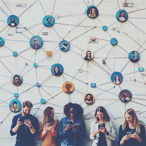 A Diverse Group Of People Connecting Through A Social Networking App On