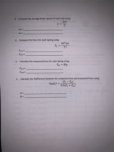Solved PHY L Worksheet Lab Uniform Circular Motion Chegg