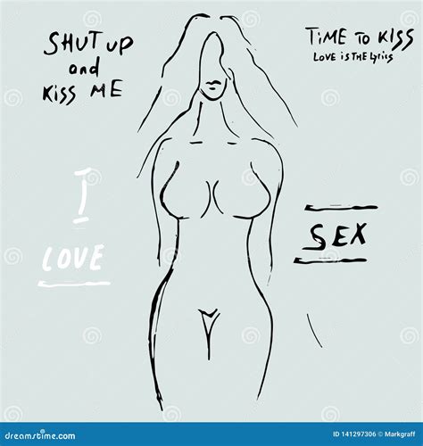 I Love Sex Idea Drawing Girl And The Inscription Stock Vector Illustration Of Sexual Body