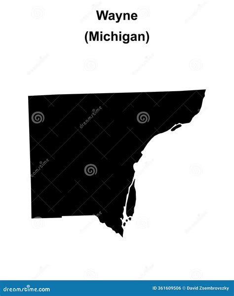 Wayne Outline Map Vector Illustration 357456020