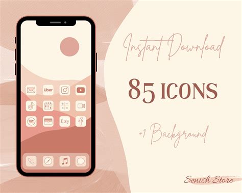 Neutral Nude Ios App Icons Custom Social Media Icon Pack Aesthetic IPhone Home Screen
