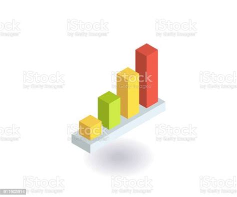 성장 차트 아이콘입니다 벡터 일러스트 플랫 아이소메트릭 3d 스타일입니다 0명에 대한 스톡 벡터 아트 및 기타 이미지 0명