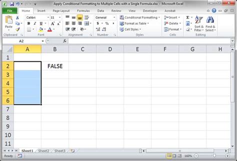 Apply Conditional Formatting To Multiple Cells With A Single Formula