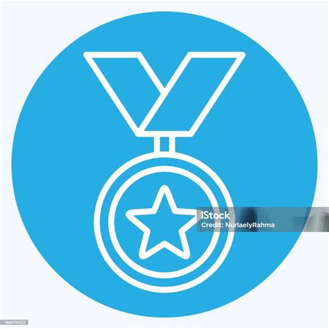 아이콘 메달 수상 기호와 관련이 있습니다 파란 눈 스타일 심플한 디자인 편집 가능 간단한 그림 Championship에 대한 스톡 벡터 아트 및 기타 이미지 Istock