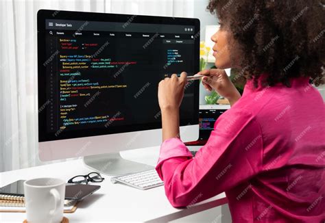Premium Photo African American Womans Programing Developer Coding
