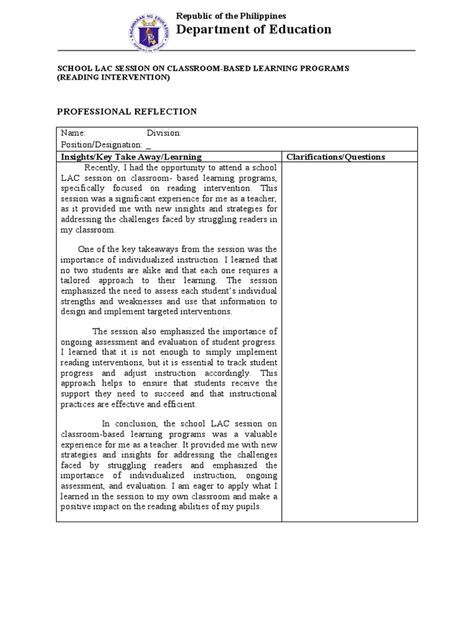 Reflection School Lac Session Angel Glez Pdf Teachers Bible