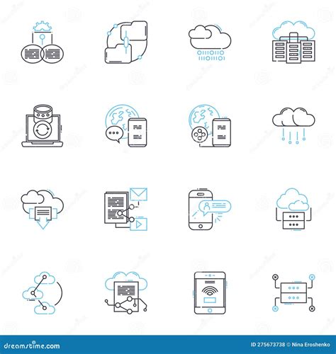 Cyber Analytics Linear Icons Set Cybersecurity Analytics Data Vulnerability Threat
