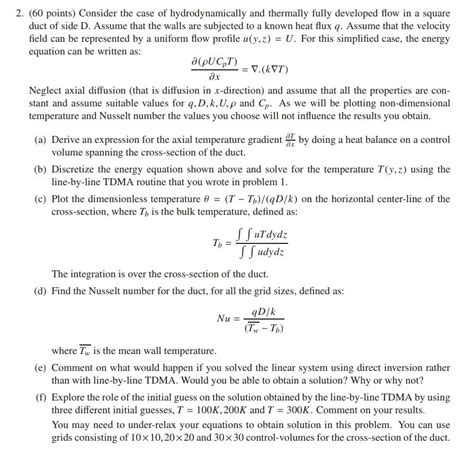 2 60 Points Consider The Case Of Hydrodynamically