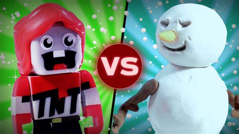 Explodingtnt Vs Snowman Stop Motion Animation Youtube