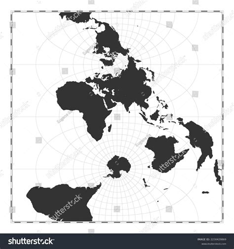 Vector World Map Transverse Spherical Mercator Stock Vector Royalty Free 2230429869 Shutterstock