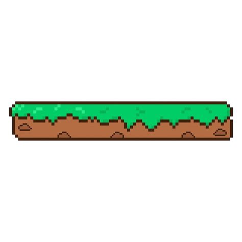 Premium Vector Grass Platform For 8bit Games Vector Icon In Pixel Art Style