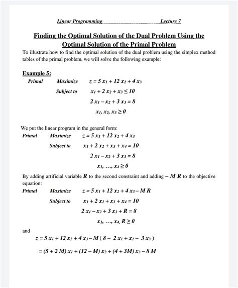 Solved Finding The Optimal Solution Of The Dual Problem Chegg Com