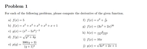 Solved For Each Of The Following Problems Please Compute Chegg