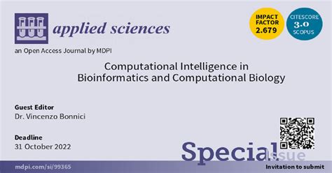 Applied Sciences Special Issue Computational Intelligence In Bioinformatics And