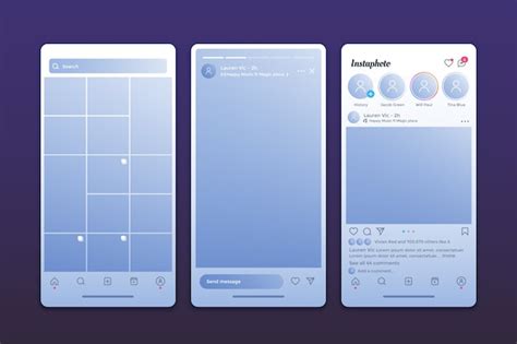 Premium Vector Gradient Instagram Mockup Illustration