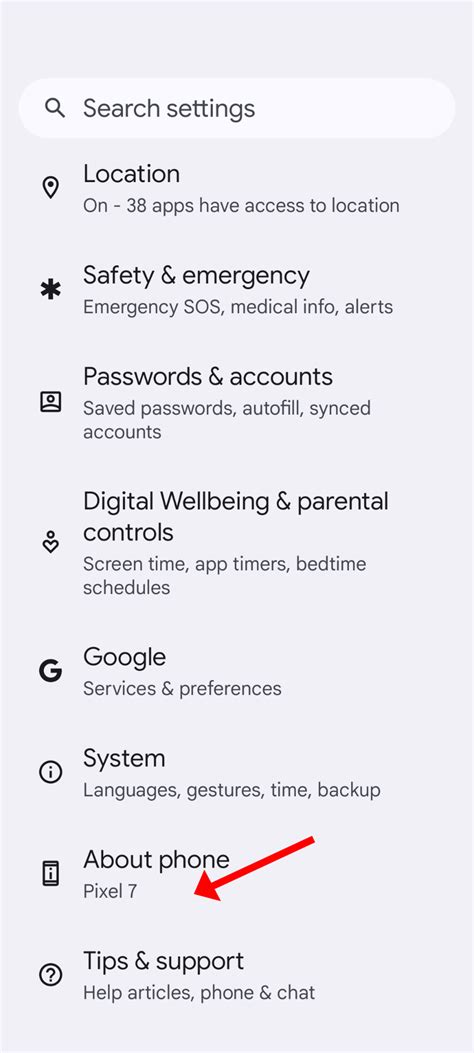 how to check android build number