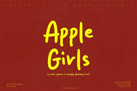 Apple Girls Font Free Download Preview Deefont