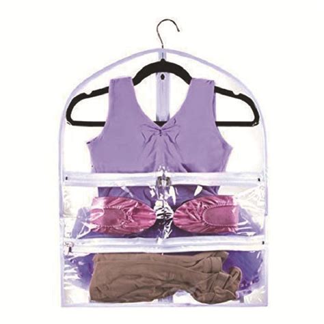 Badu Bg Чанта за танцово облекло с джобове с цип Висяща прозрачна