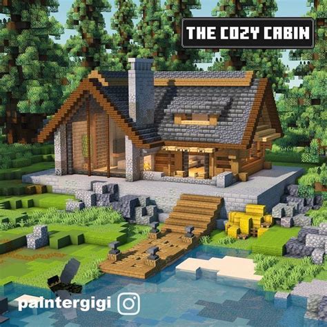 Cozy Lakeside Cabin Minecraft Houses Minecraft Cottage Minecraft