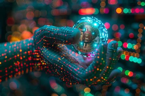 Abstract Bit Coin Crypto Currency Technology Background Generative Ai Premium Ai Generated Image