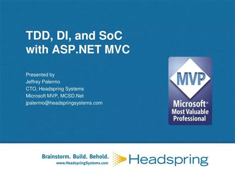 Ppt Tdd Di And Soc With Asp Net Mvc Powerpoint Presentation Free