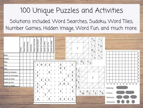 Printable Mind Bending Variety Puzzles With 100 Different Kinds Of Adult Activities Logic Games