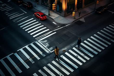 Premium Photo Traffic Light And Pedestrian Crosswalk On Street