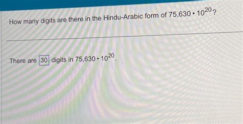 Solved How Many Digits Are There In The Hindu Arabic Form Of