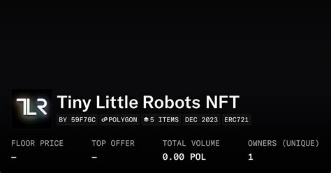 Tiny Little Robots Nft Collection Opensea