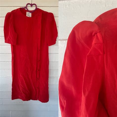 Fire Engine Red Dress Etsy