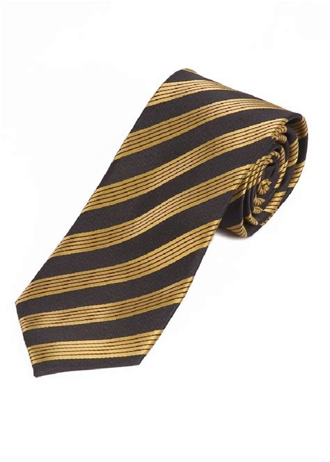 Corbata De Rayas Estrecha Para Hombre Marrón Oscuro Amarillo Corbatas Es