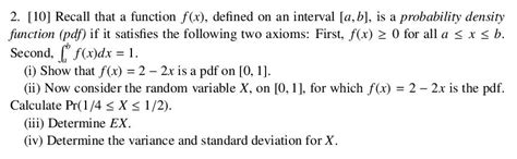 Solved Recall That A Function F X Defined On An Chegg Com