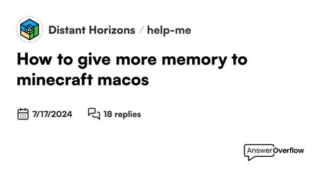 How To Give More Memory To Minecraft Macos Distant Horizons