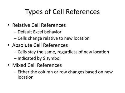 PPT Excel Cell References PowerPoint Presentation Free Download ID