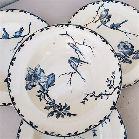 Assiettes Creuses Faïence Modèle Printemps Acolytes Antique