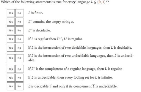 solved l∗ contains the empty string ε l∗ is decidable yes