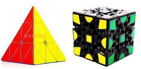 D Eternal Speed Cube Combo Set Of Gear Cube And Pyraminx Triangle Puzz