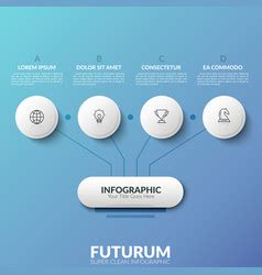 Paper White Workflow Diagram Main Element Vector Image