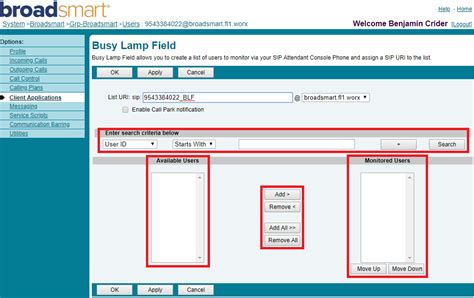 Adding Removing A User From A Blf Busy Lamp Field Support