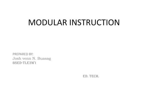 Modular Instruction Pptx