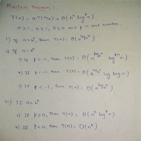 algorithms master s theorem