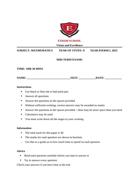 Year 8 Math Pdf Mathematics Arithmetic