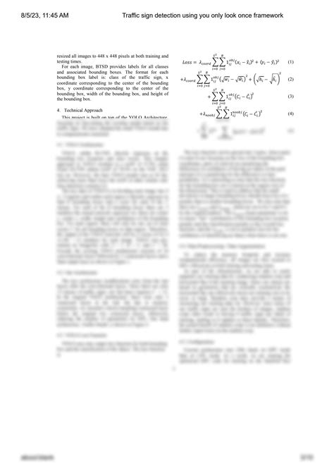 SOLUTION Traffic Sign Detection Using You Only Look Once Framework Convolutional Neural