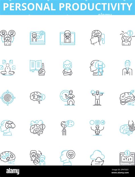 Personal Productivity Vector Line Icons Set Productivity Personal
