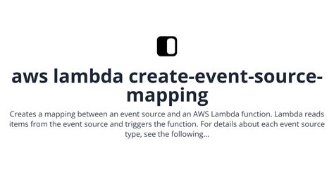 Aws Lambda Create Event Source Mapping Fig