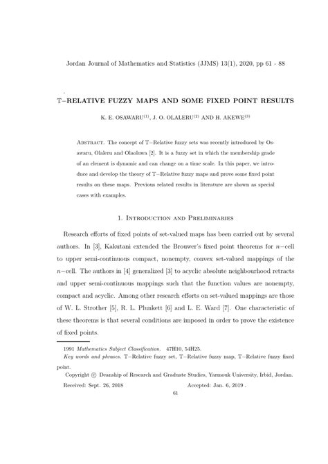 pdf t−relative fuzzy maps and some fixed point results